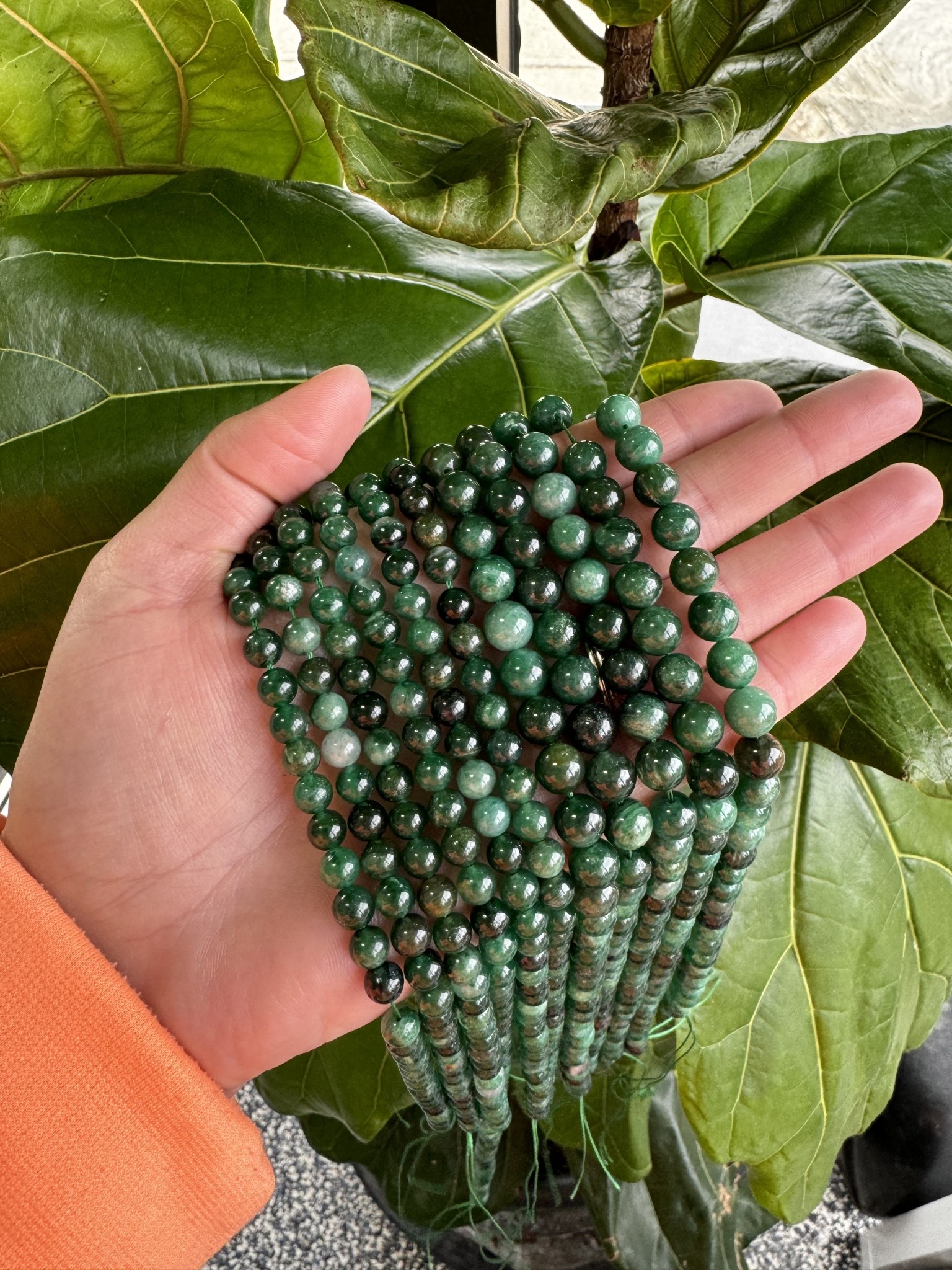 Emerald Quartz Beads Polished 15.5" Strand 6mm 8mm - The Raw Rock Shop Inc.