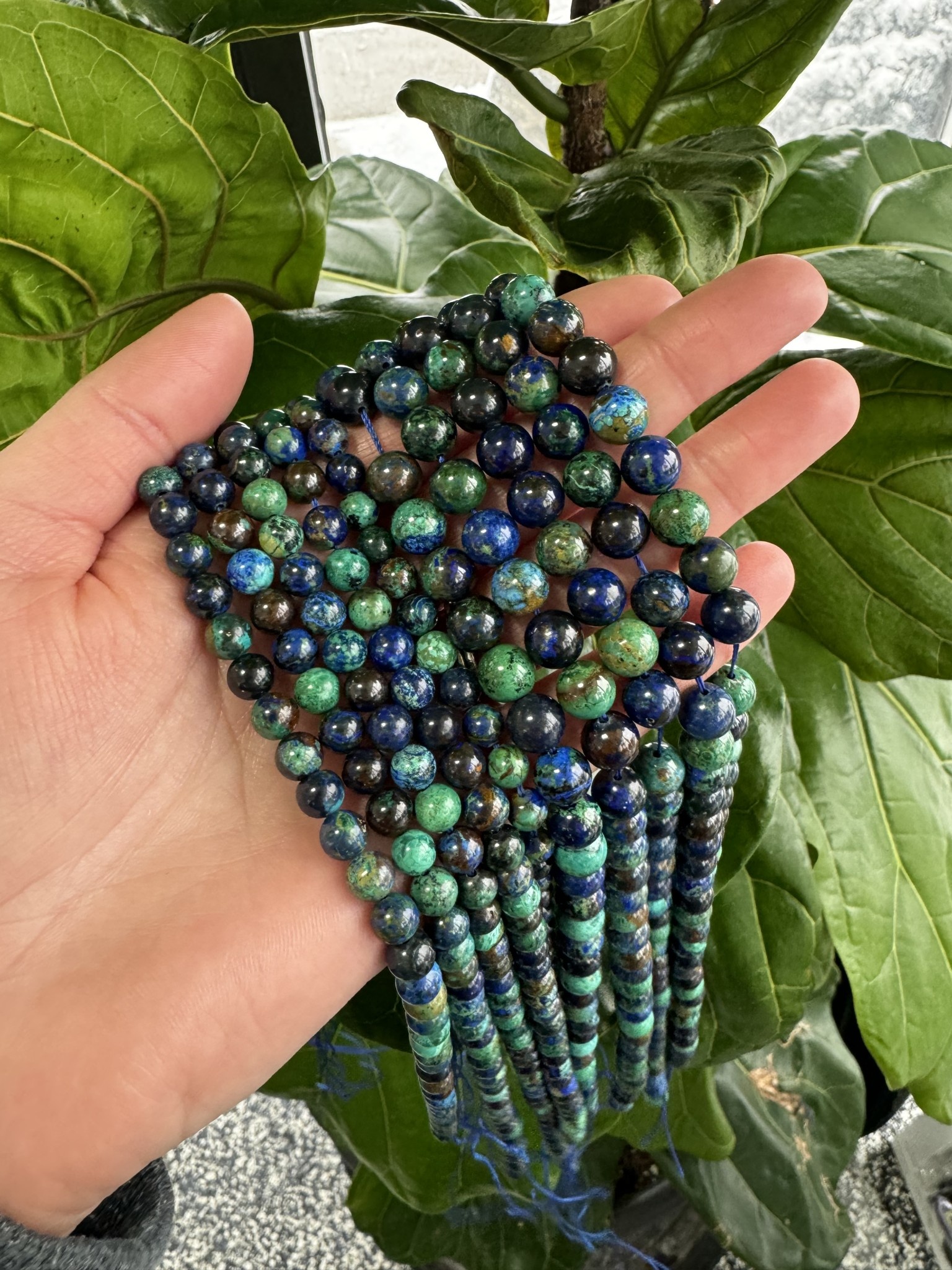 Azurite Beads Polished 15" Strand 6mm 8mm - The Raw Rock Shop Inc.
