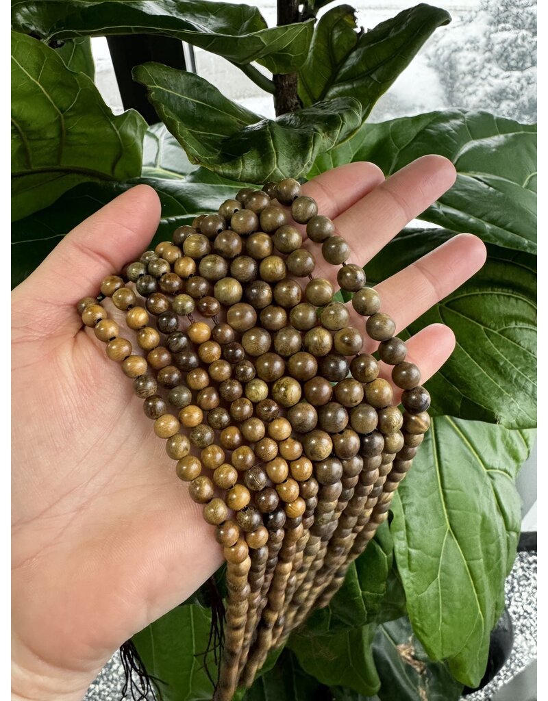 Sandalwood, Olive, Beads 15.5" Strand 6mm 8mm - The Raw Rock Shop Inc.