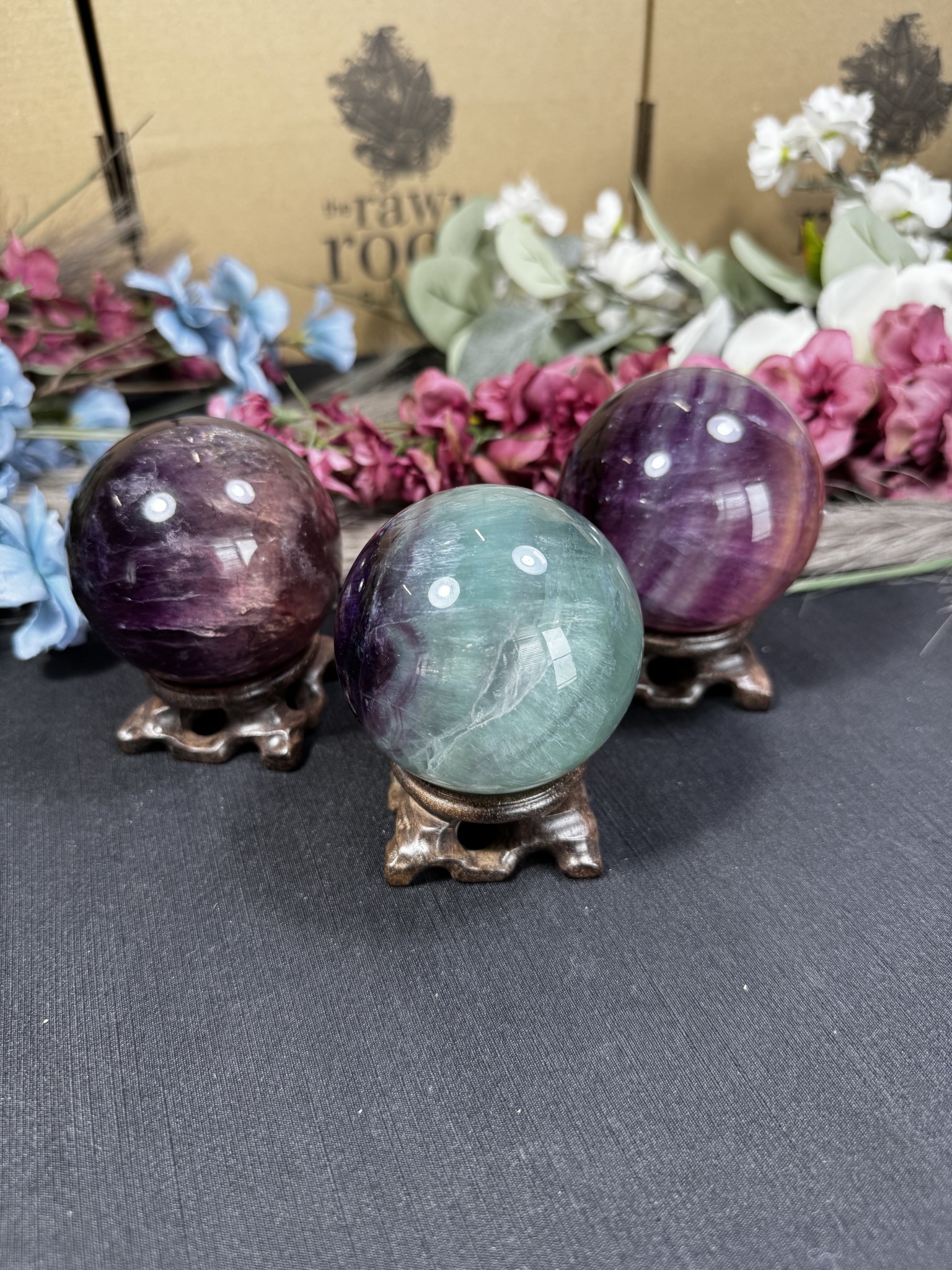 Candy Fluorite Sphere, 65-69mm - The Raw Rock Shop Inc.