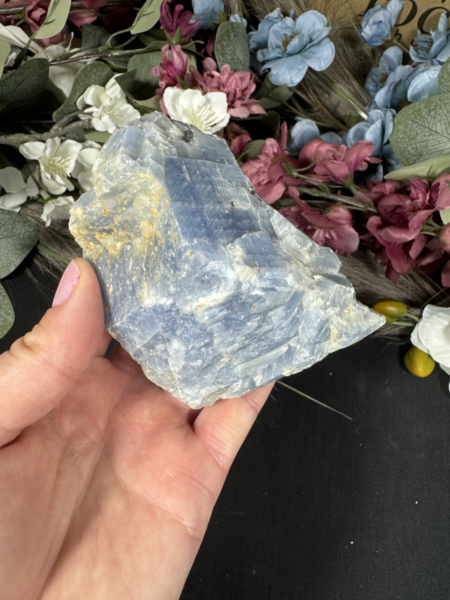 Raw Blue Calcite Specimen #40, 336gr - The Raw Rock Shop Inc.
