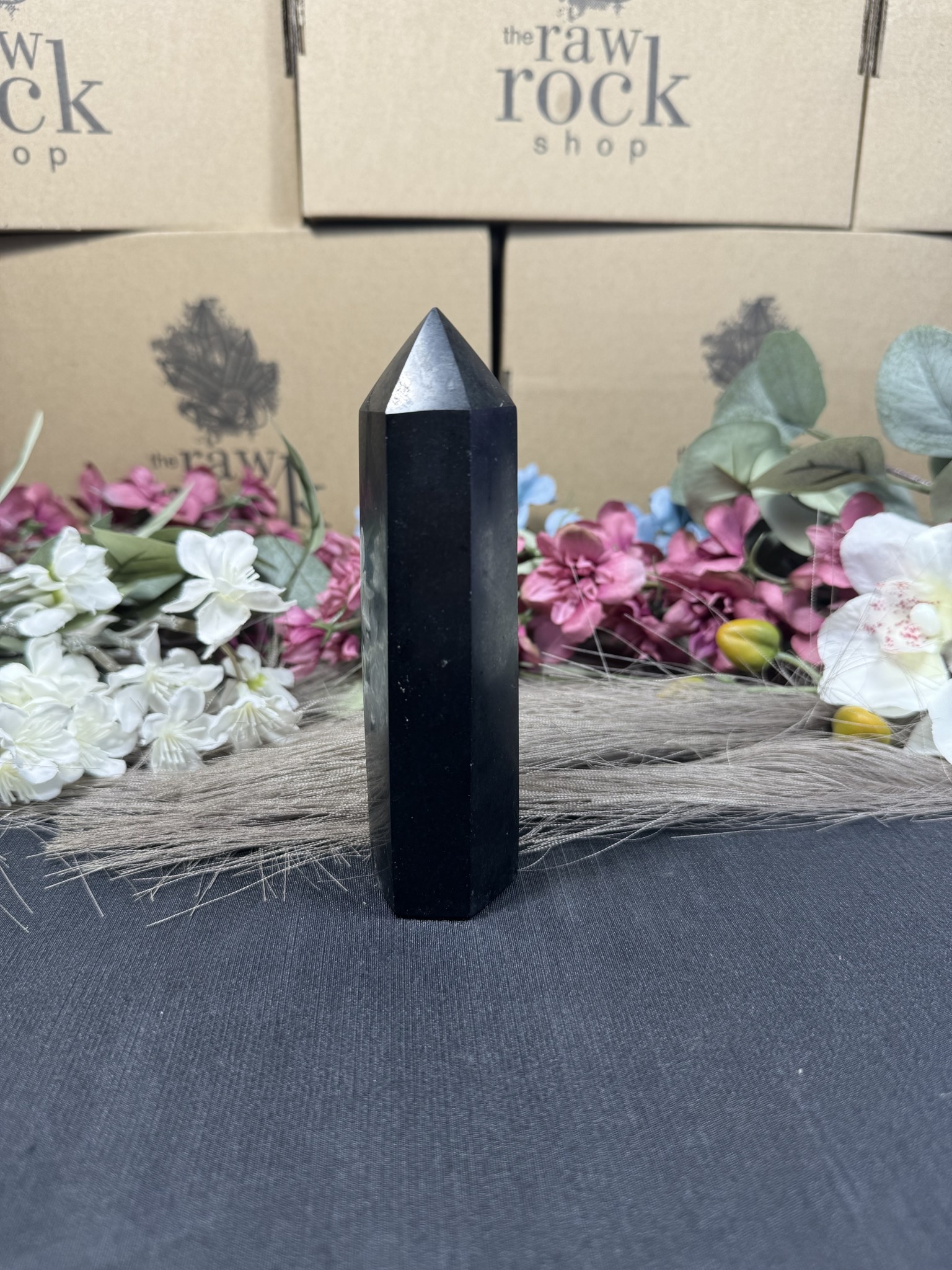 Black Tourmaline Tower #21, 346gr - The Raw Rock Shop Inc.