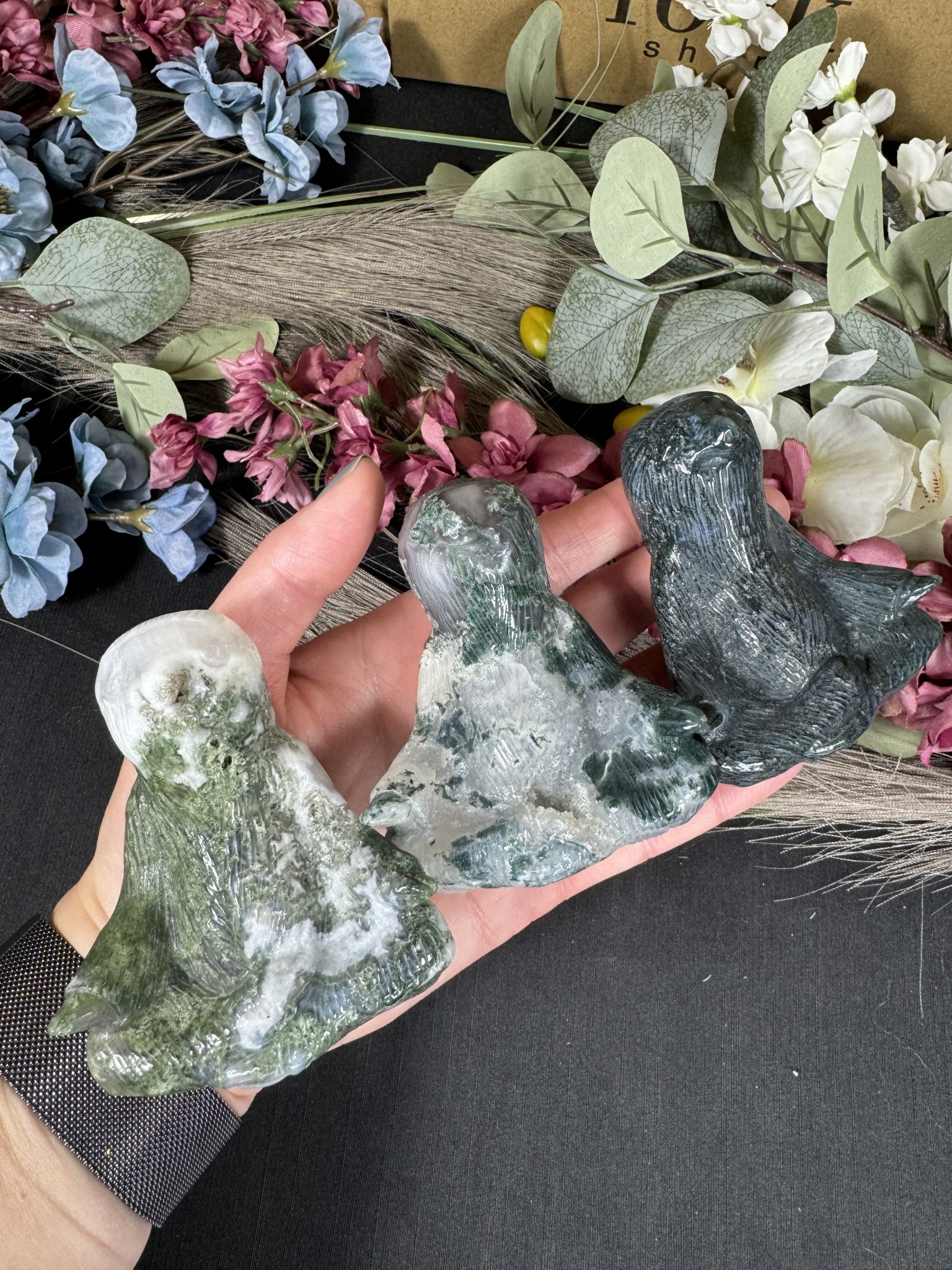 Moss Agate Sloth, Meditating Sloth, Yoga Sloth Carving - The Raw Rock ...