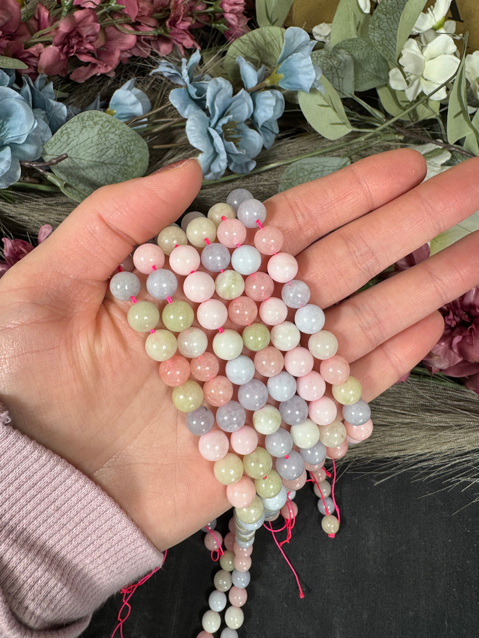 Morganite Beads Polished 15" Strand 4mm 6mm - The Raw Rock Shop Inc.