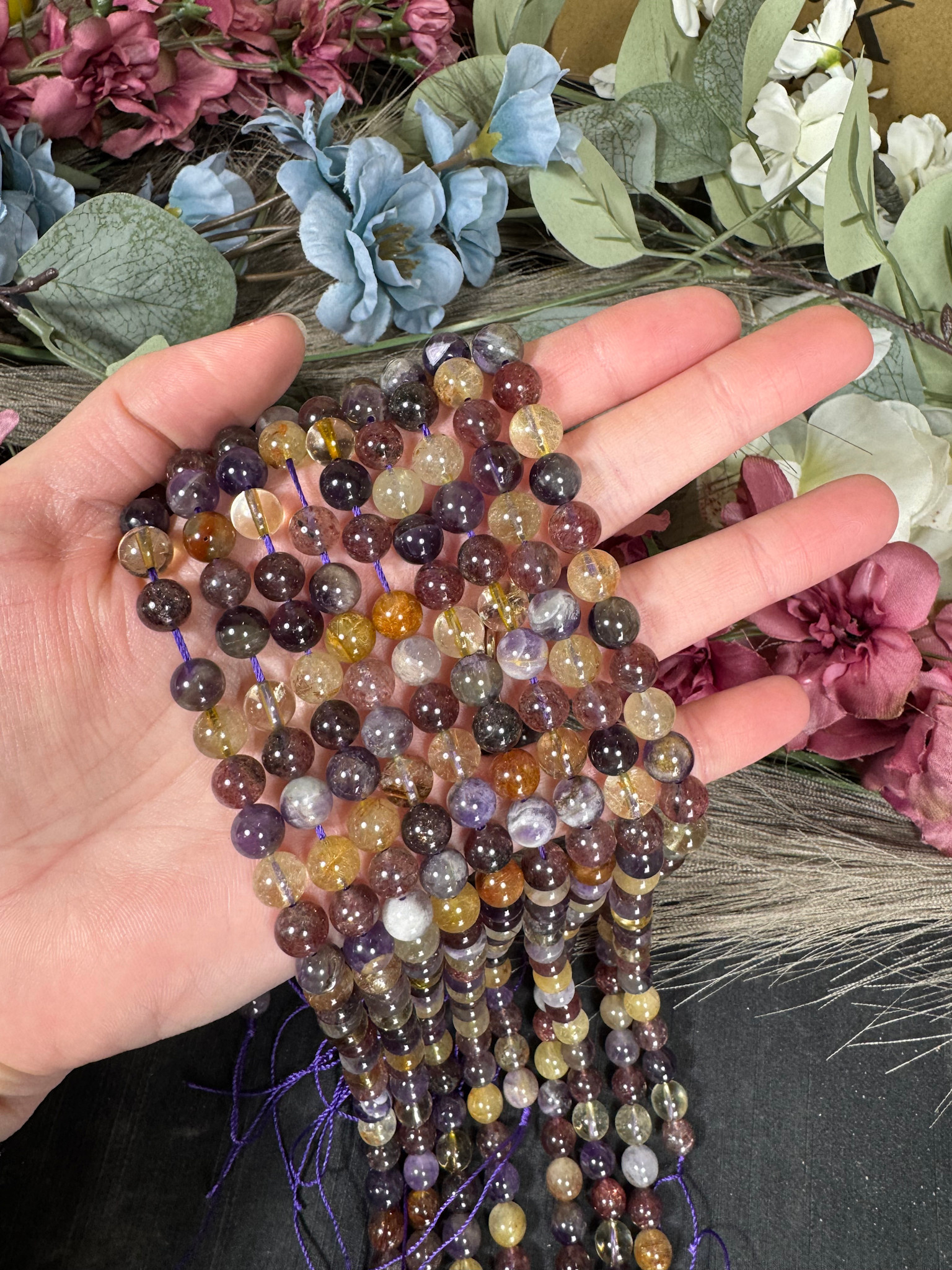 Super Seven (Auralite 23) Beads Polished 15.5" Strand 6mm 8mm - The Raw ...