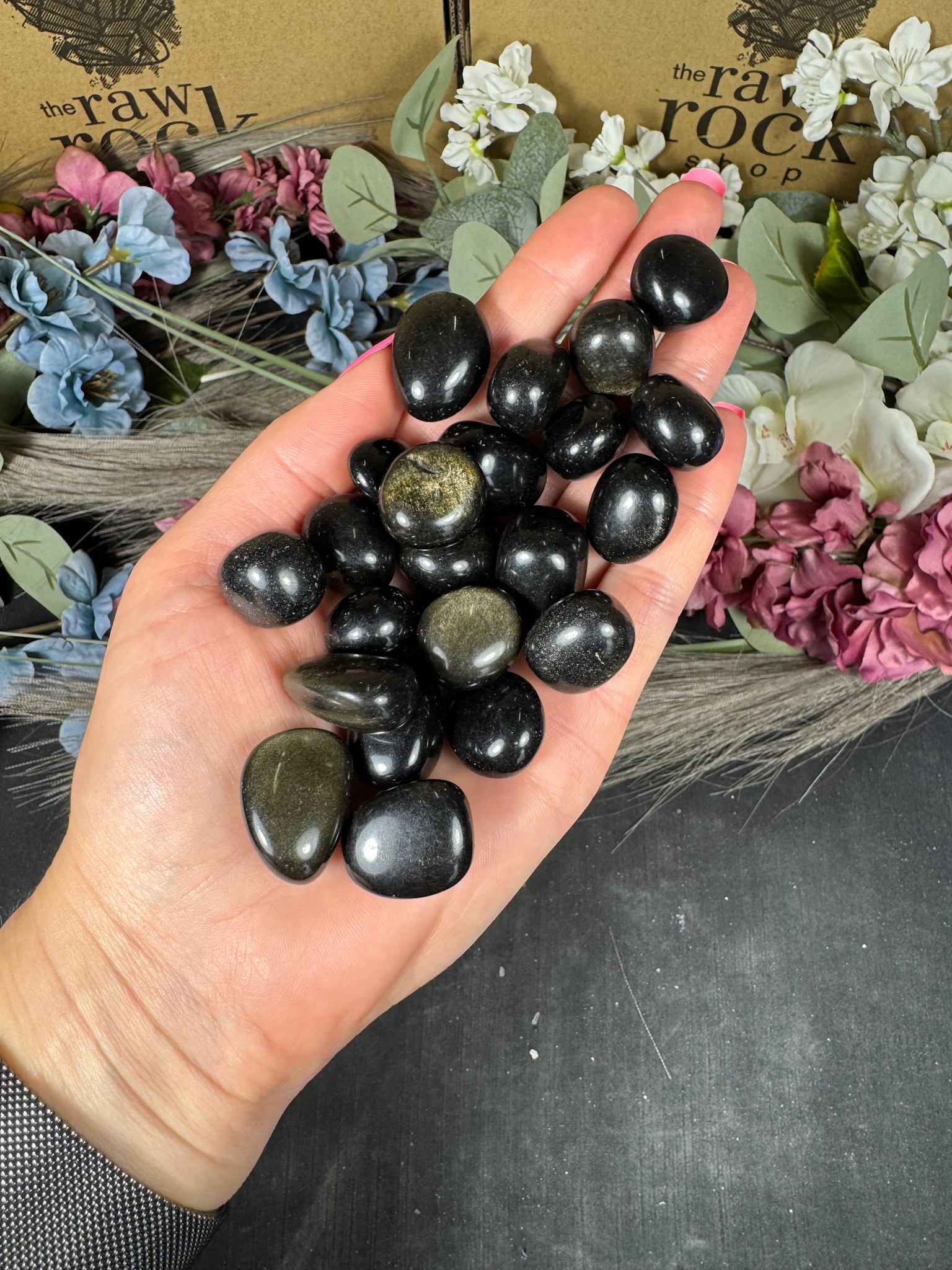 Gold Sheen Obsidian Tumbled Stones, Grade A, 1 Sizes Available ...