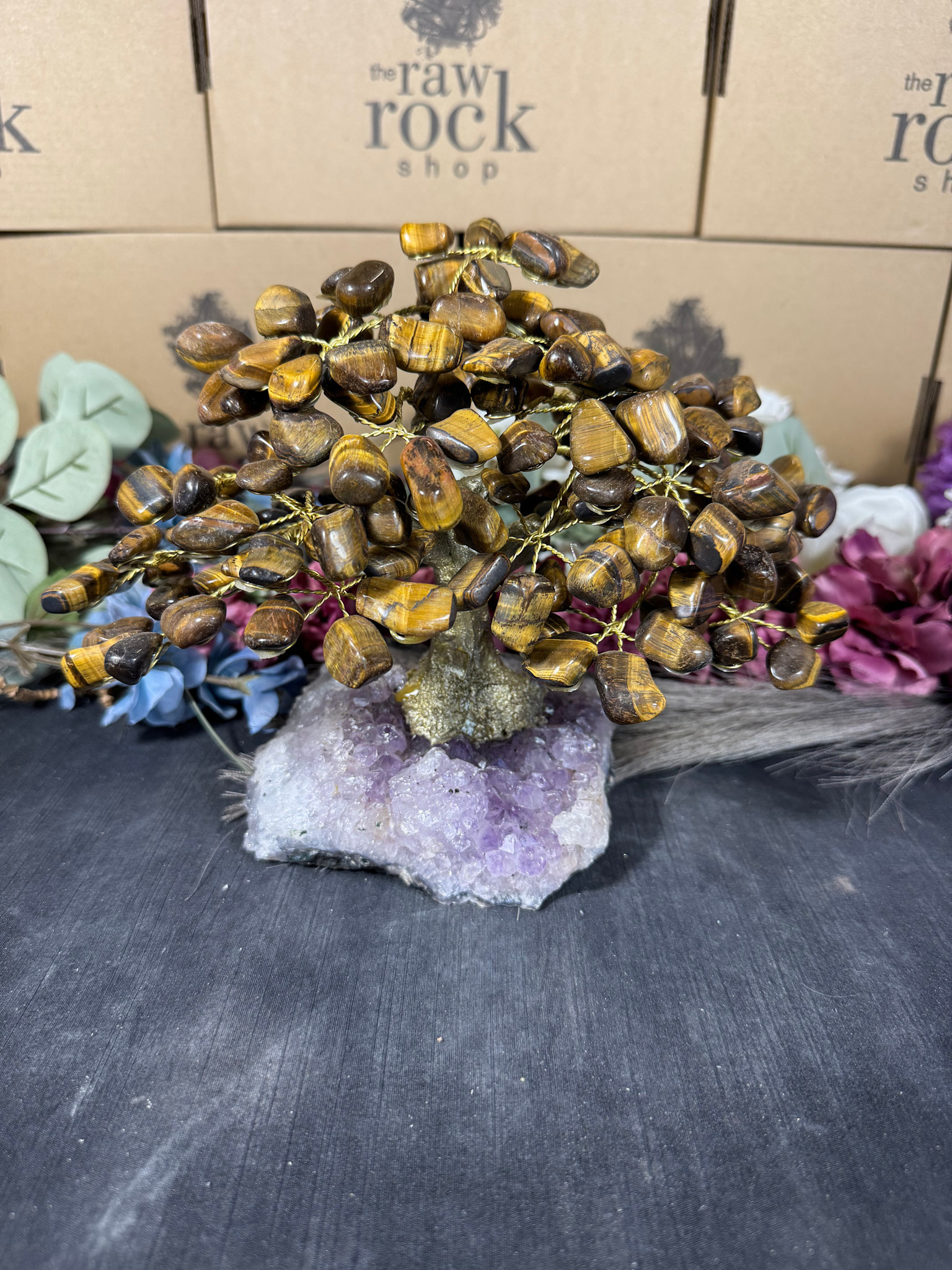 Tiger Eye Tree #3, 1.654kg - The Raw Rock Shop Inc.