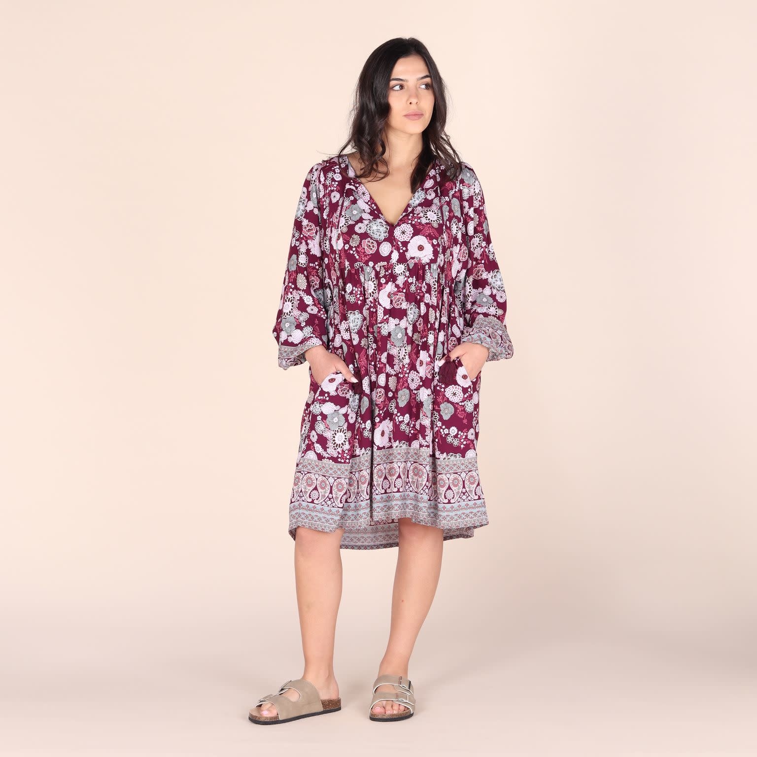 DRESS HS234P048 LILLY MINI ORIENTAL BLOOM - Naked Gypsy