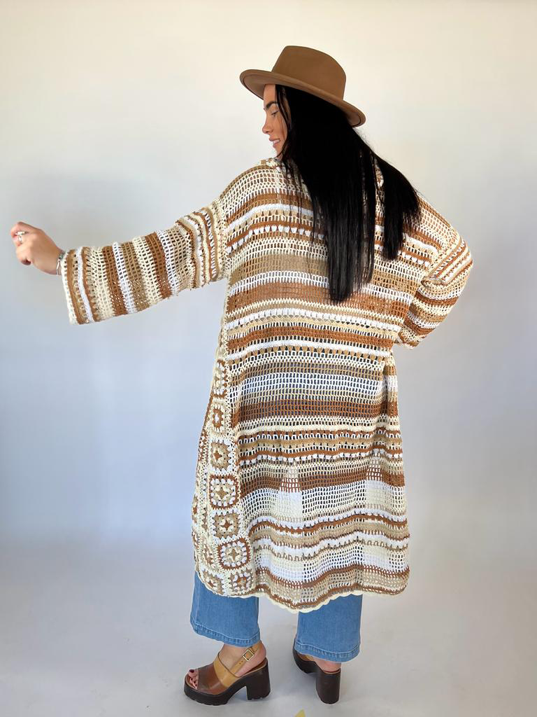 CROCHET CARDI DESERT DREAMER NATURAL - Naked Gypsy