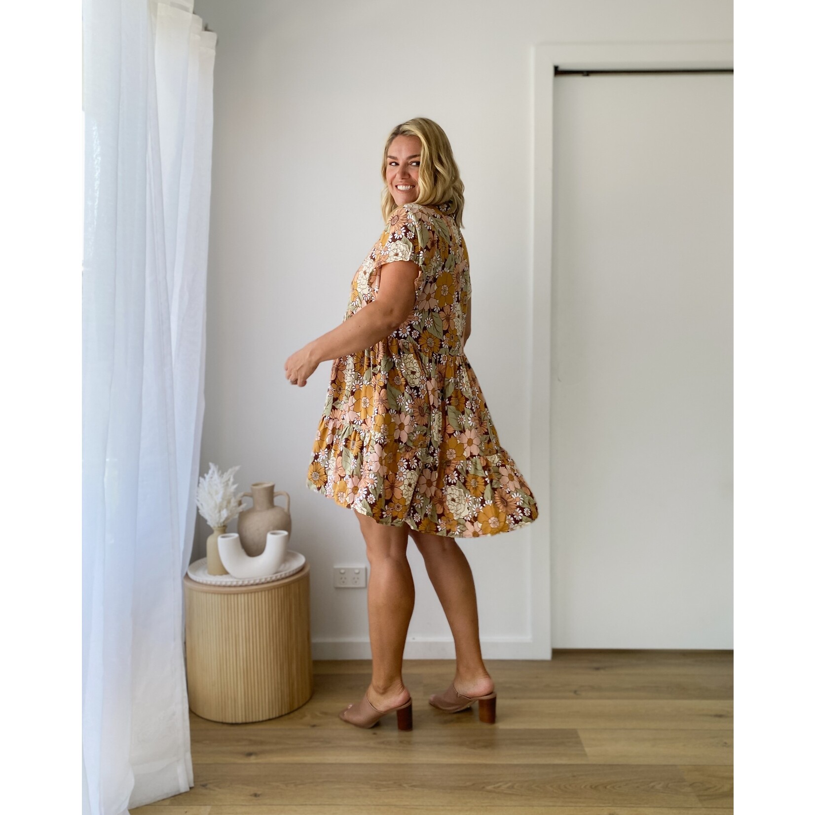 DRESS HS372P097 CARA MINI SEPIA - Naked Gypsy