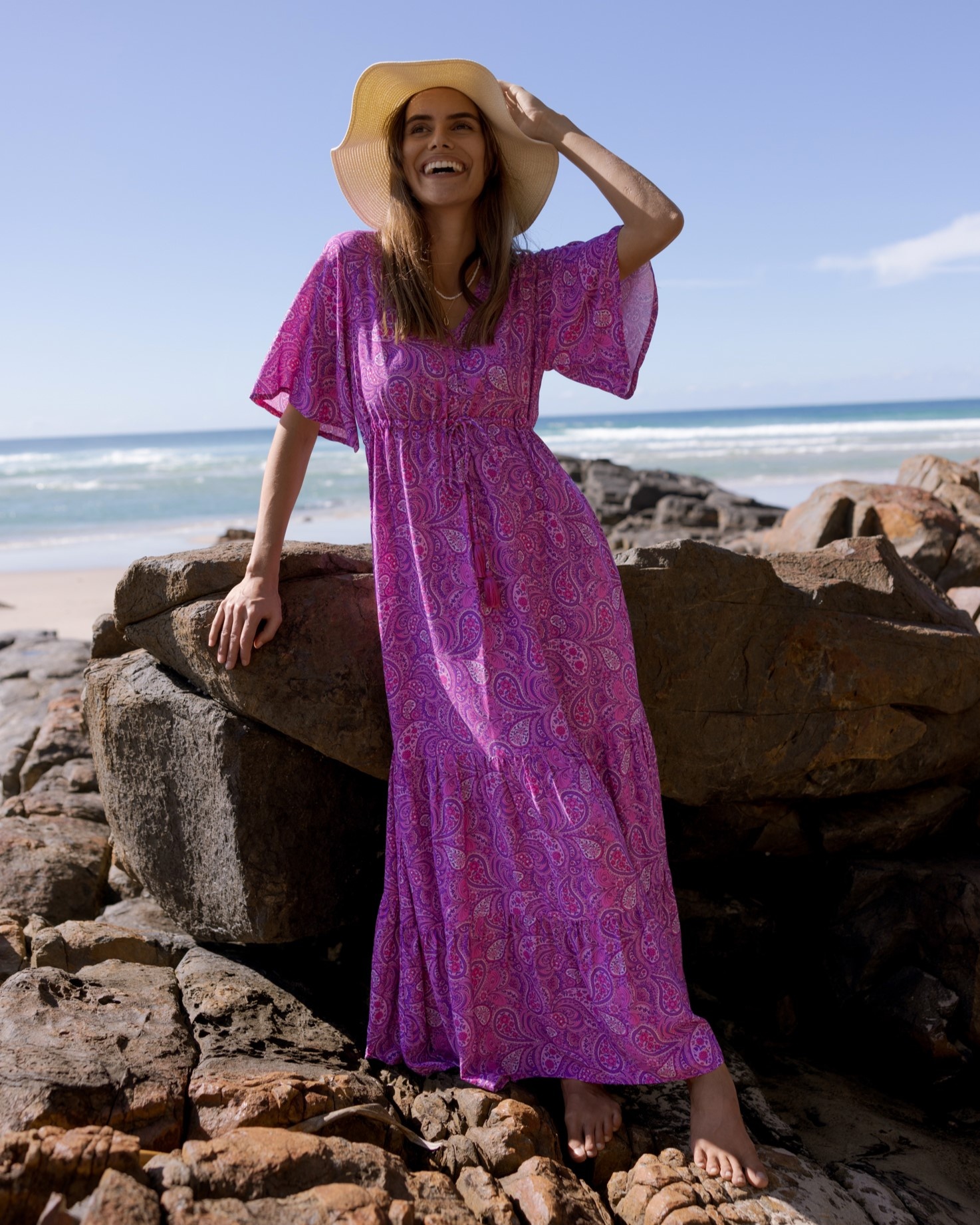 DRESS HS380P127 MARA MAXI ULTRA VIOLET - Naked Gypsy