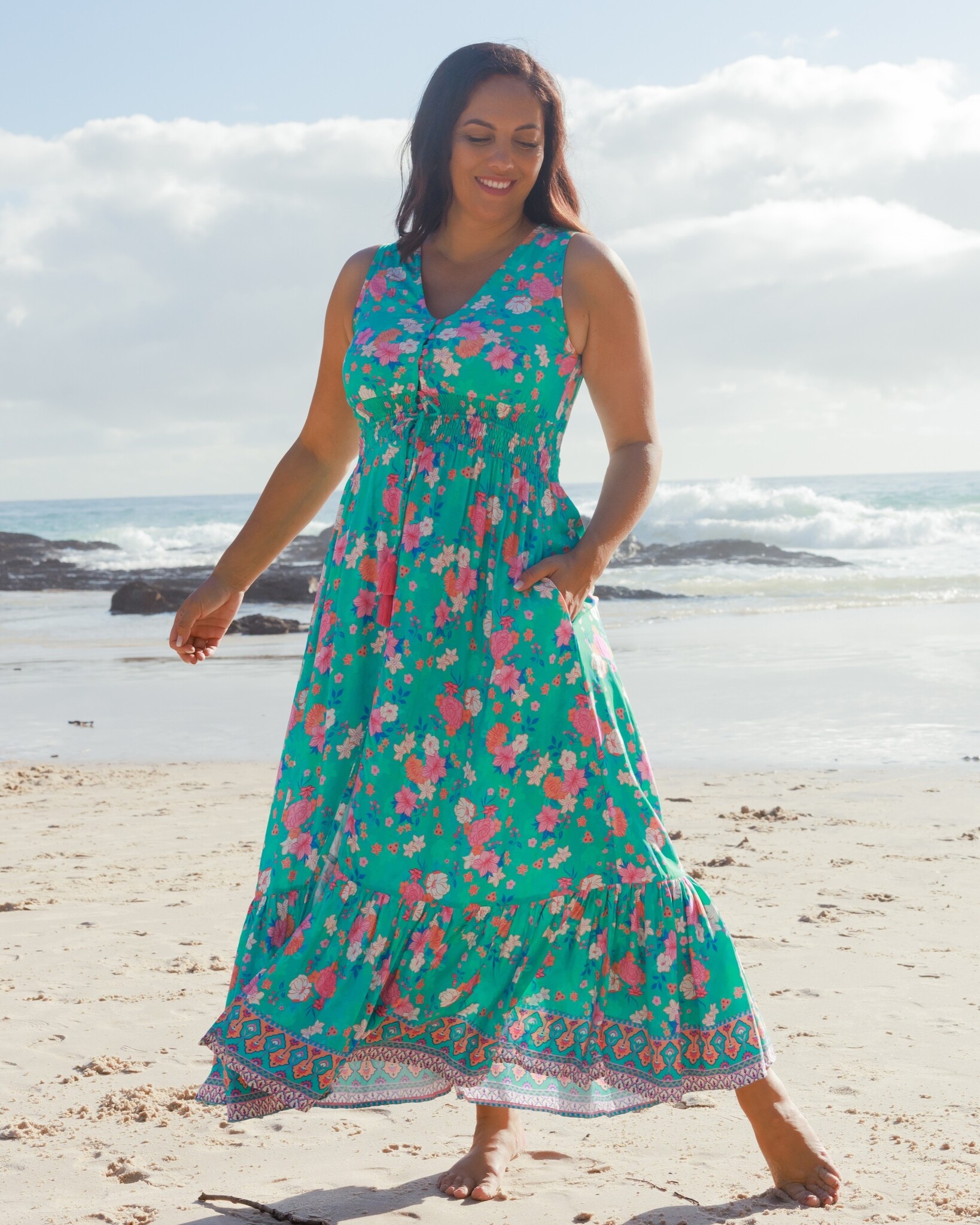 DRESS HS348P159 JASMINE MAXI SECRET GARDEN - Naked Gypsy