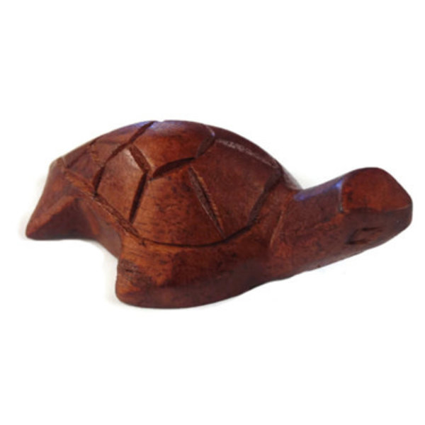 Handcarved Monkeypod Turtle, 6 inch - Maka Imports