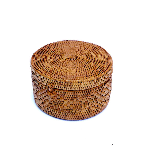 Hand Woven Ata Box with Handles - Maka Imports