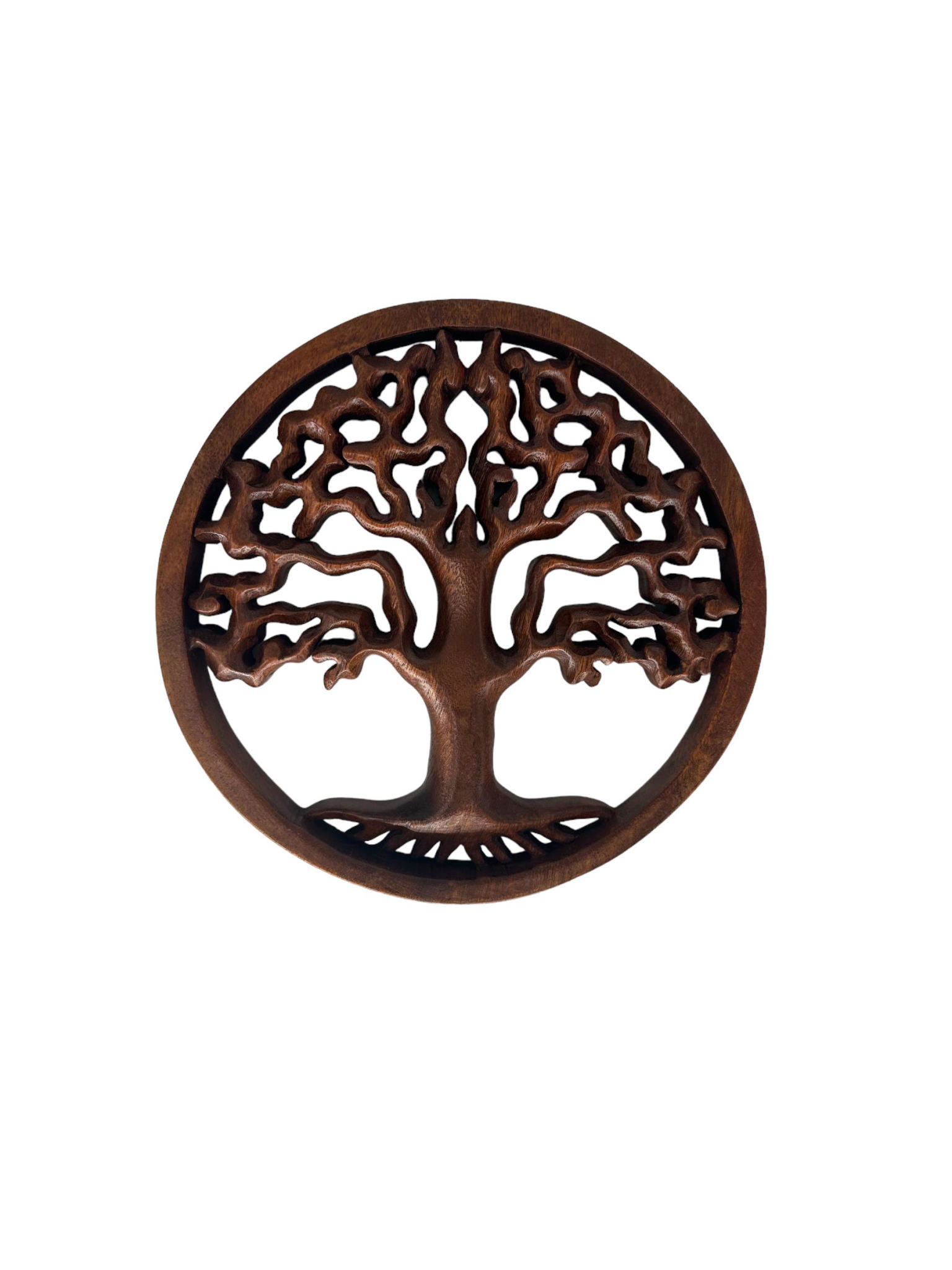 Hand Carved Plaque Tree of Life 20cm - Maka Imports