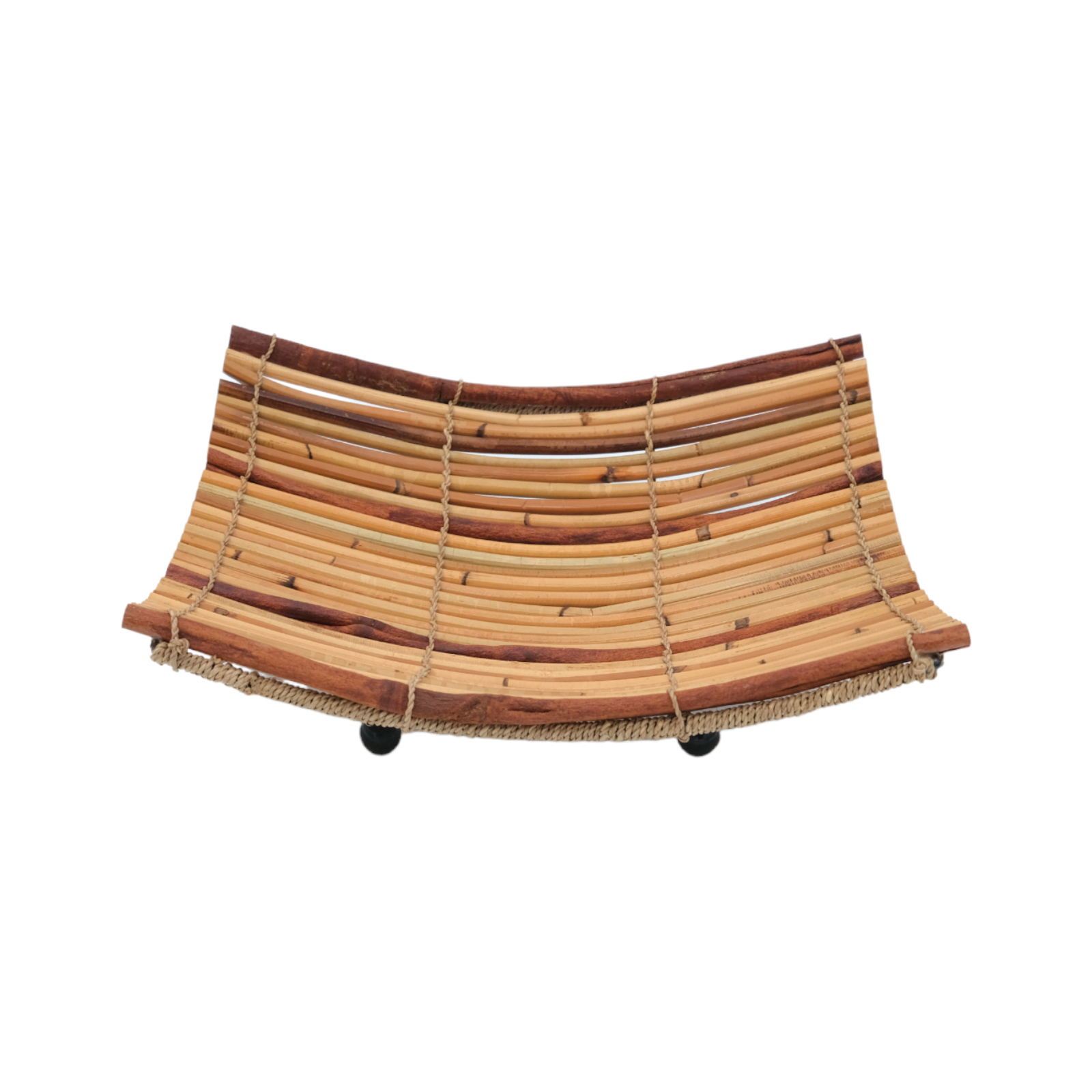 Hand Made Rattan and Cinnamon Stick Tray Medium - Maka Imports
