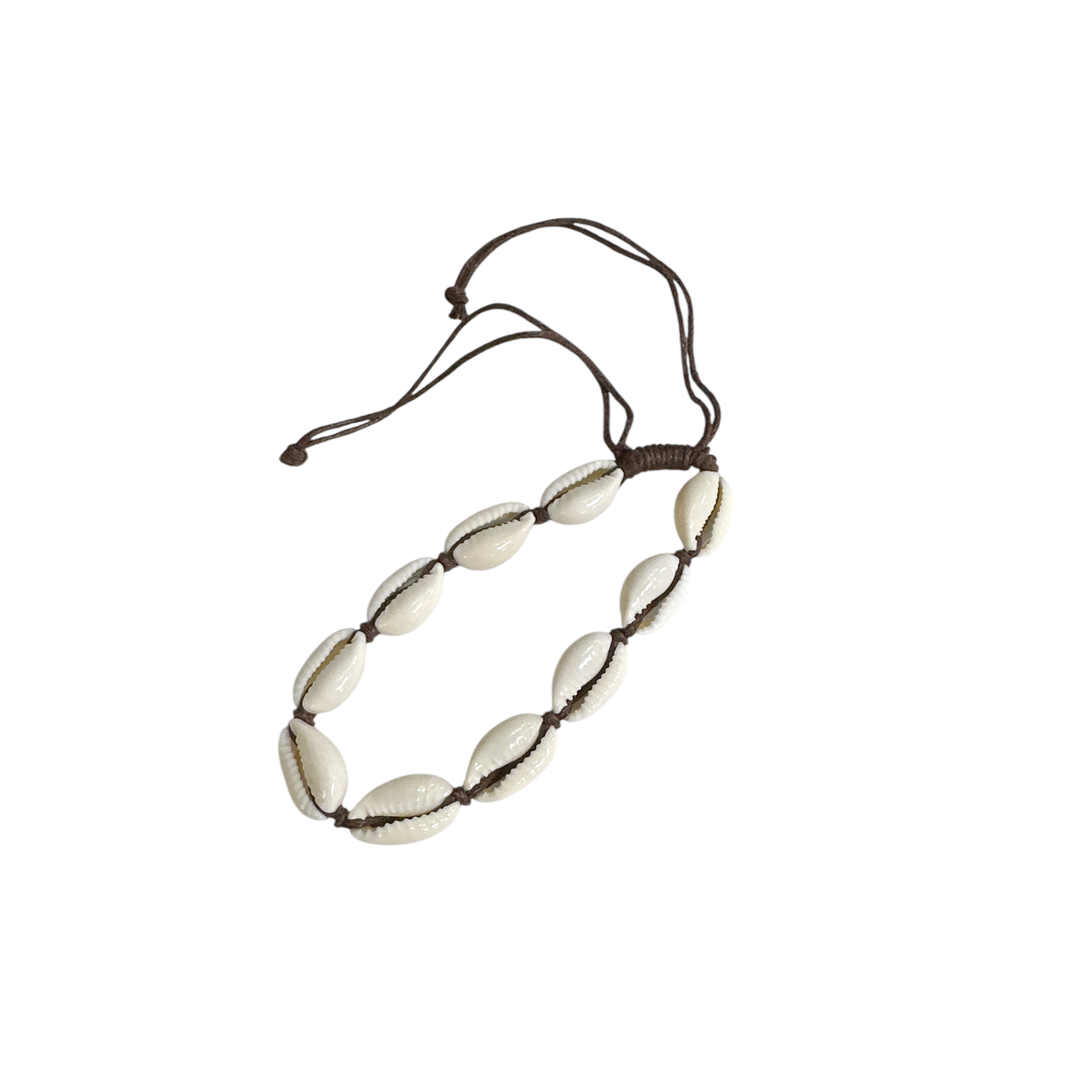 Cowry Shell Adjustable String Bracelet Chocolate - Maka Imports