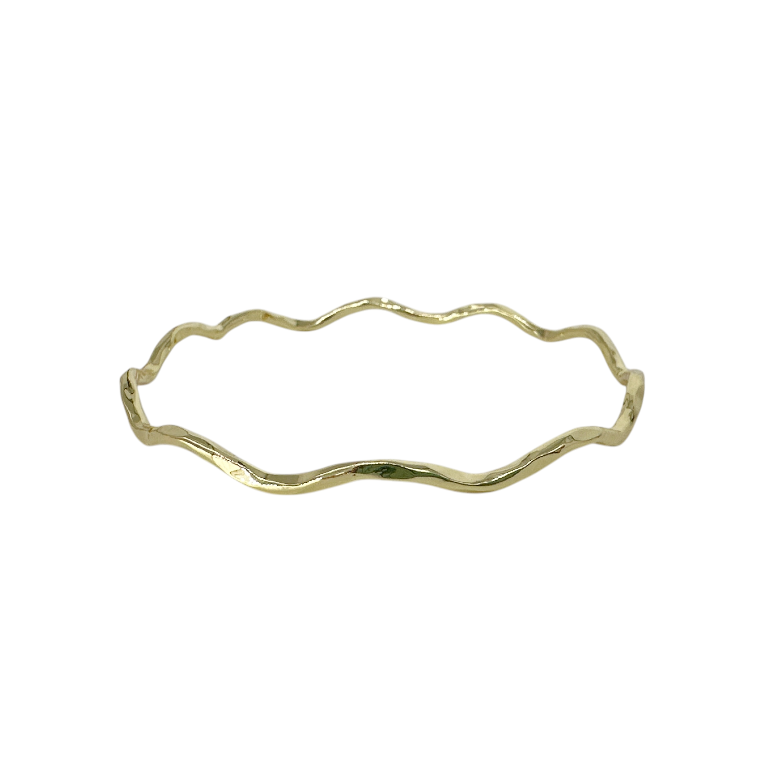 15k Gold Plated Wave Bangle Bracelet - Maka Imports