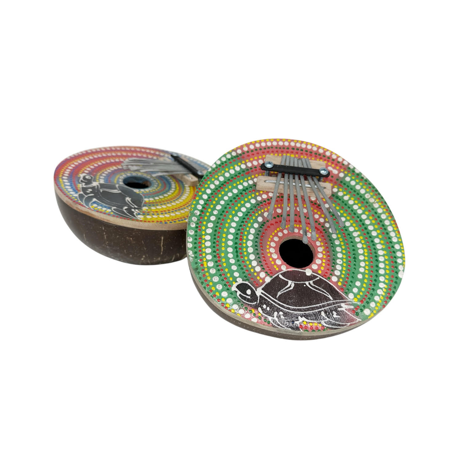 Handmade Karimba Instrument Turtle Multi Dot - Maka Imports