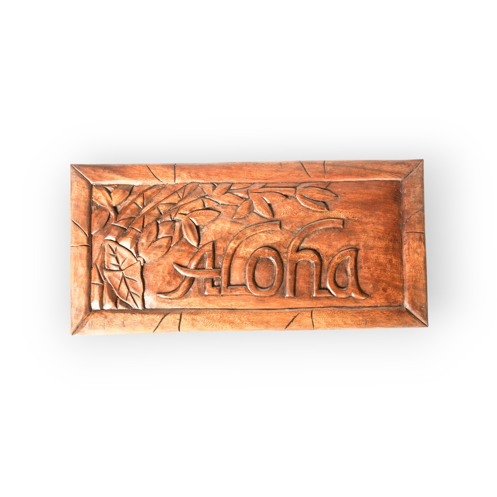 Hand Carved Aloha Bamboo Sign - Maka Imports