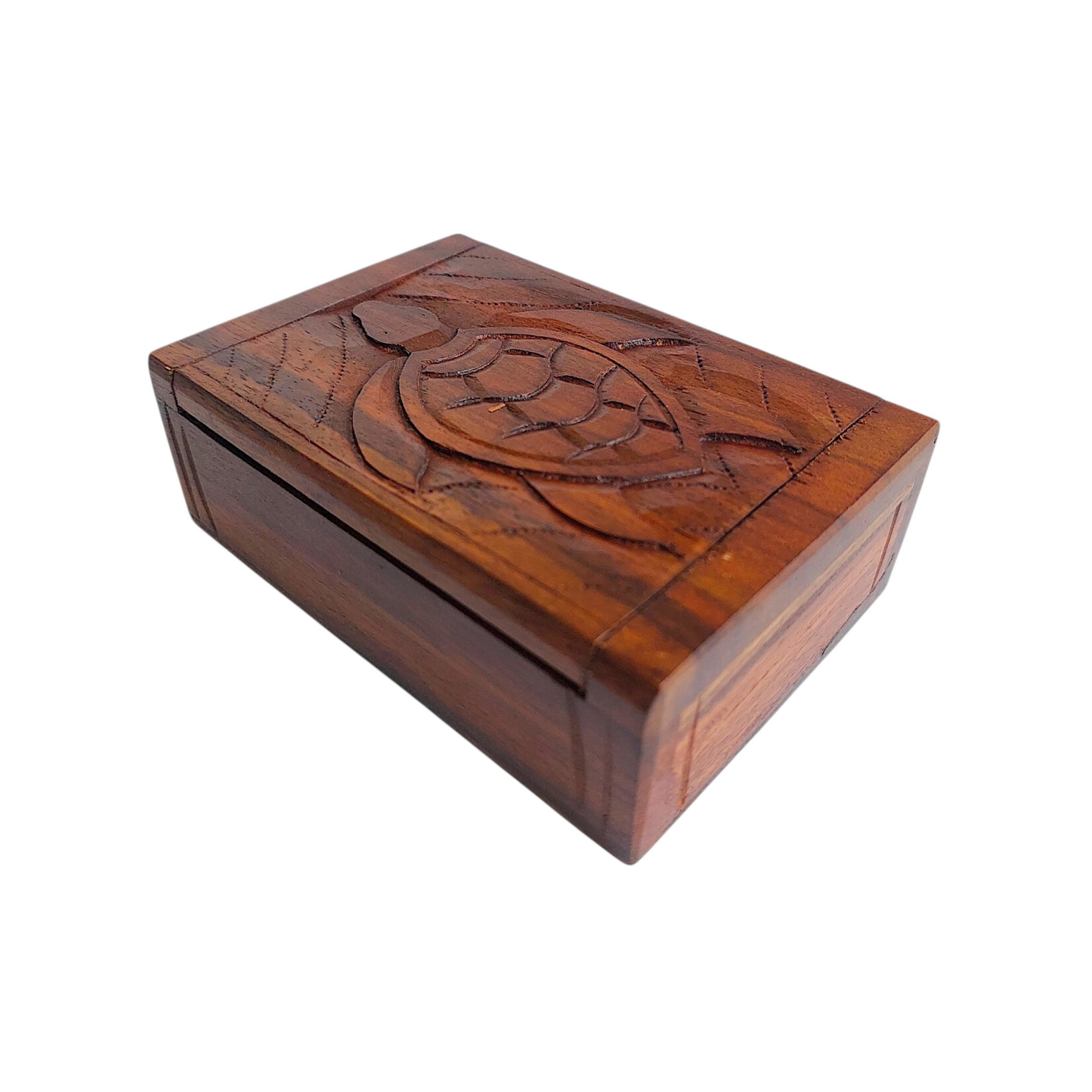 Hand Carved Turtle Box Large - Maka Imports