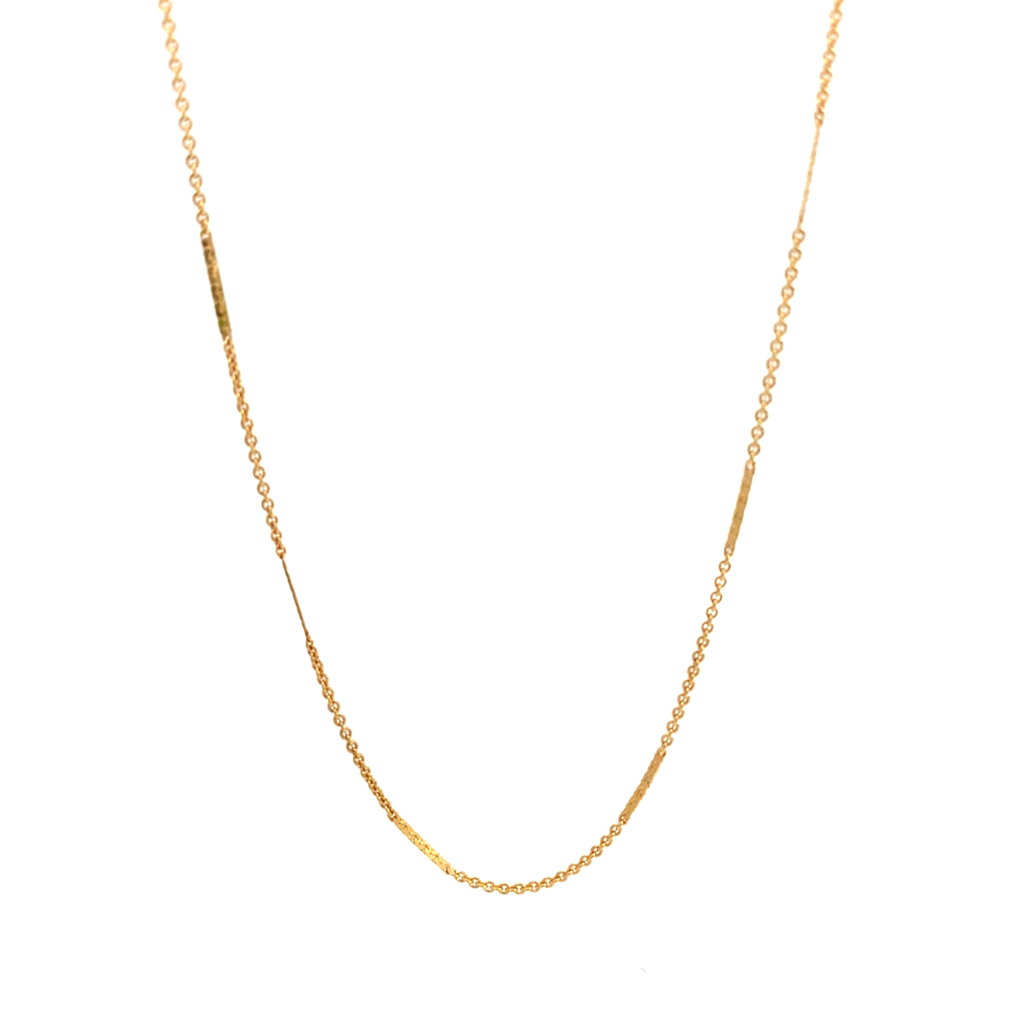 JHC20 18KY 15" Bar Curb Chain - Lehua Jewelers