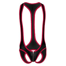 Gruff Pup Gruff Pup - Mesh Pro Body Suit Black/Red Assless - C&J Hammer ...