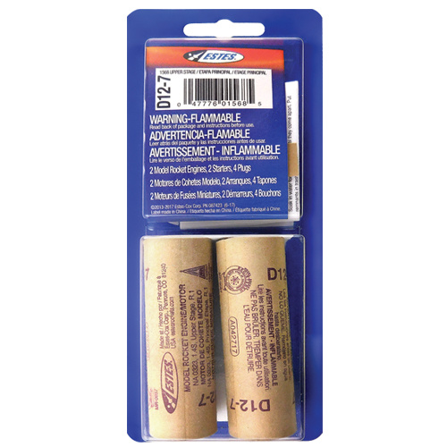 EST1568 D12-7 Model Rocket Engines (2pk) - Extreme R/C Hobbies