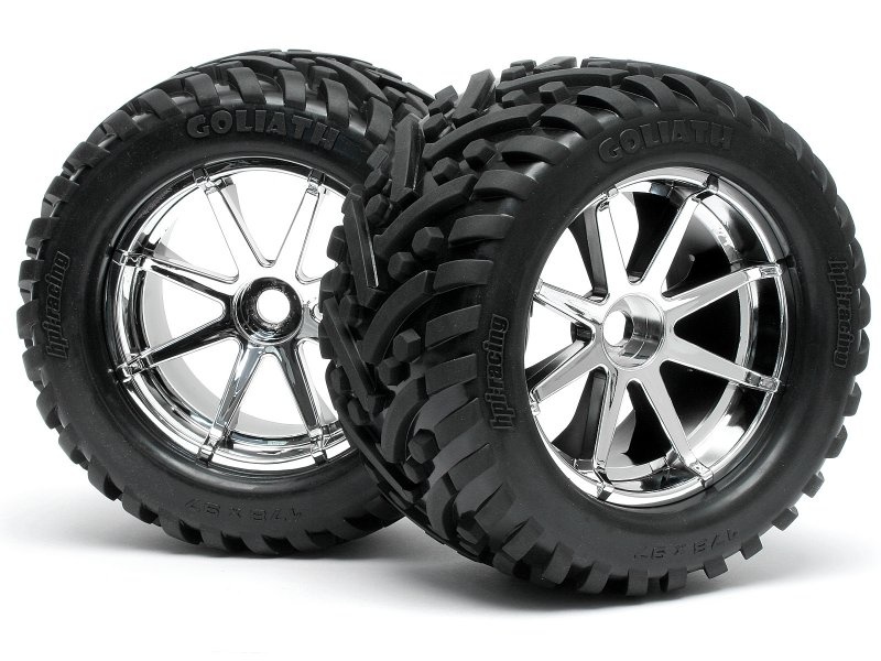 HPI Racing Mounted Goliath Tire 178X97mm On Blast Wheel Chrome - Savage ...
