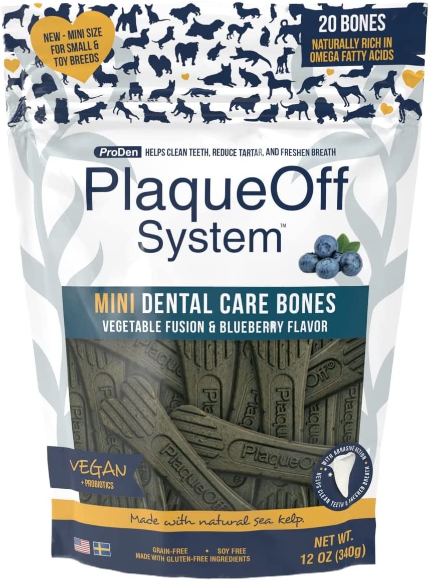 Plaque Off ProDen Dental Bones Mini Veggie Blueberry 17oz - The ...