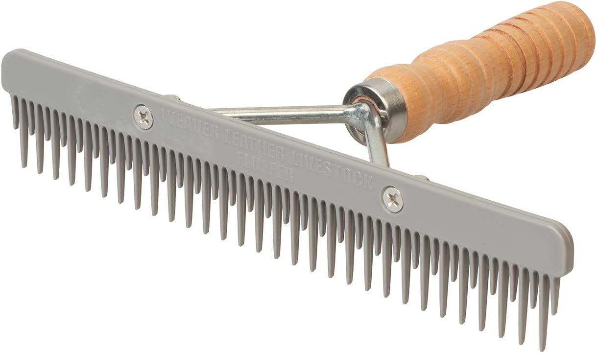 Weaver Livestock Fluffer Wood Handle Comb - The Lloydminster Pet Pad Inc.