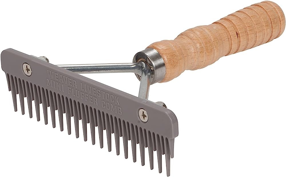 Weaver Livestock Plastic Mini Fluffer Comb w/ Wood Handle - The ...