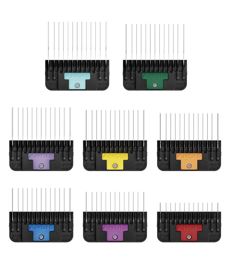 Andis Wide Clip-On Combs 8 pc set - Steel - The Lloydminster Pet Pad Inc.