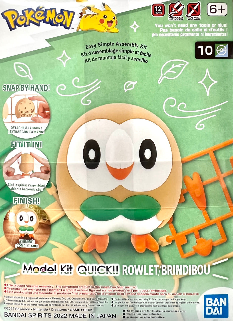 Bandai - Pokémon Model Kit QUICK!! #10 - Rowlet/Brindibou - Maitre des Jeux