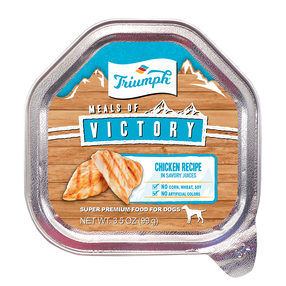 Triumph Meals of Victory Chicken Recipe Wet Dog Food 3.5 oz Tray - Noah ...
