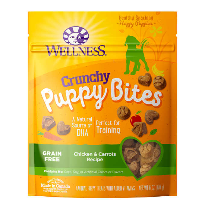 Wellness Crunchy Puppy Bites Chicken & Carrots Recipe Dog Treats 6oz ...