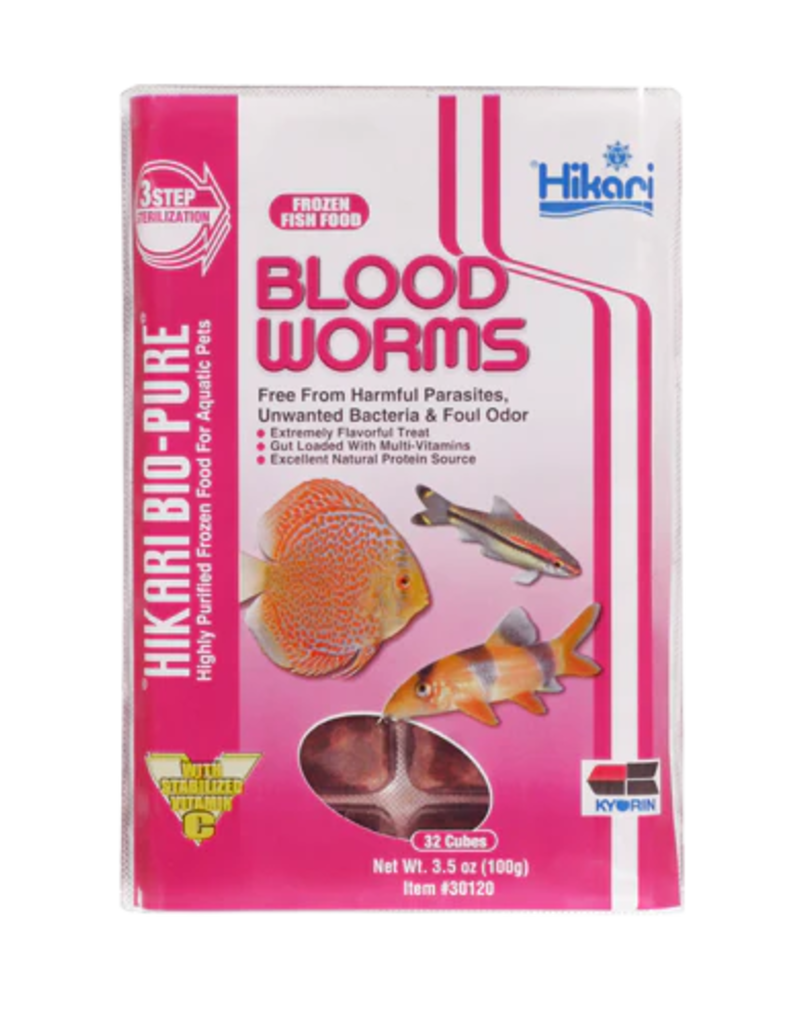 Hikari Hikari Frozen Blood Worms Cube 3.5 oz - Noah's Ark