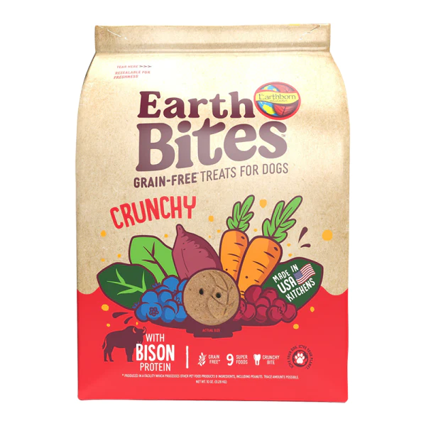 Earthborn EarthBites Crunchy Grain Free Treats Bison - Noah's Ark