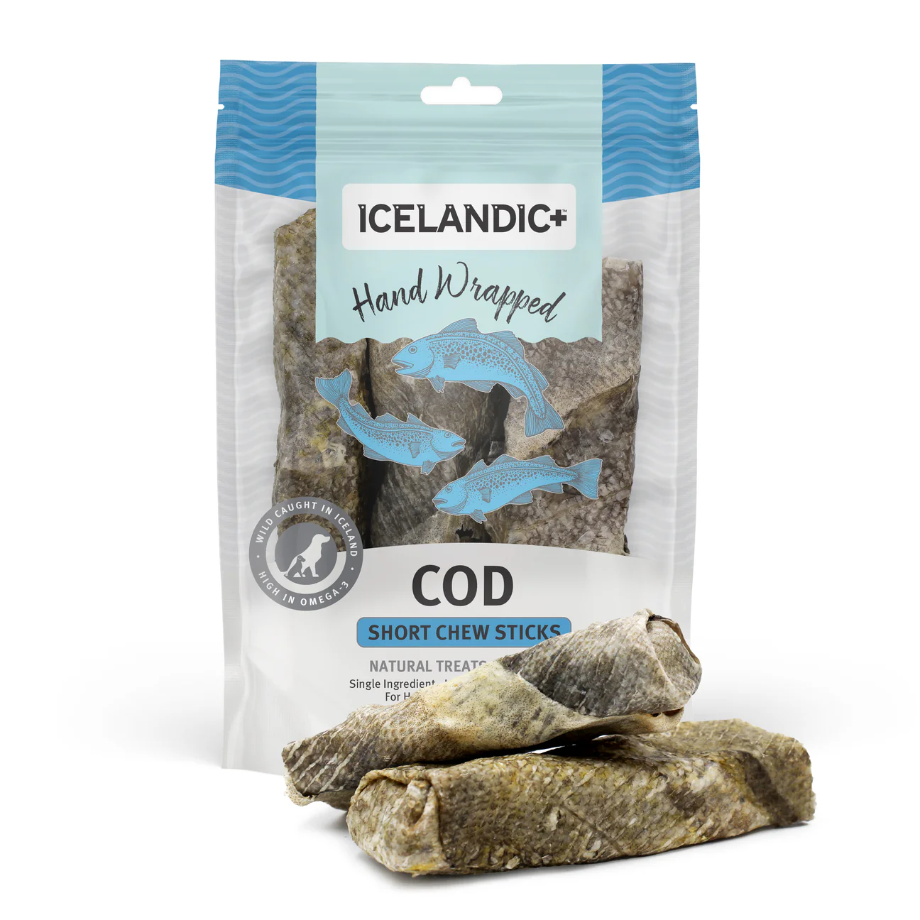 Icelandic Hand Wrapped Cod Skin 5 In Chew Sticks for Dogs 3-pack - Noah ...