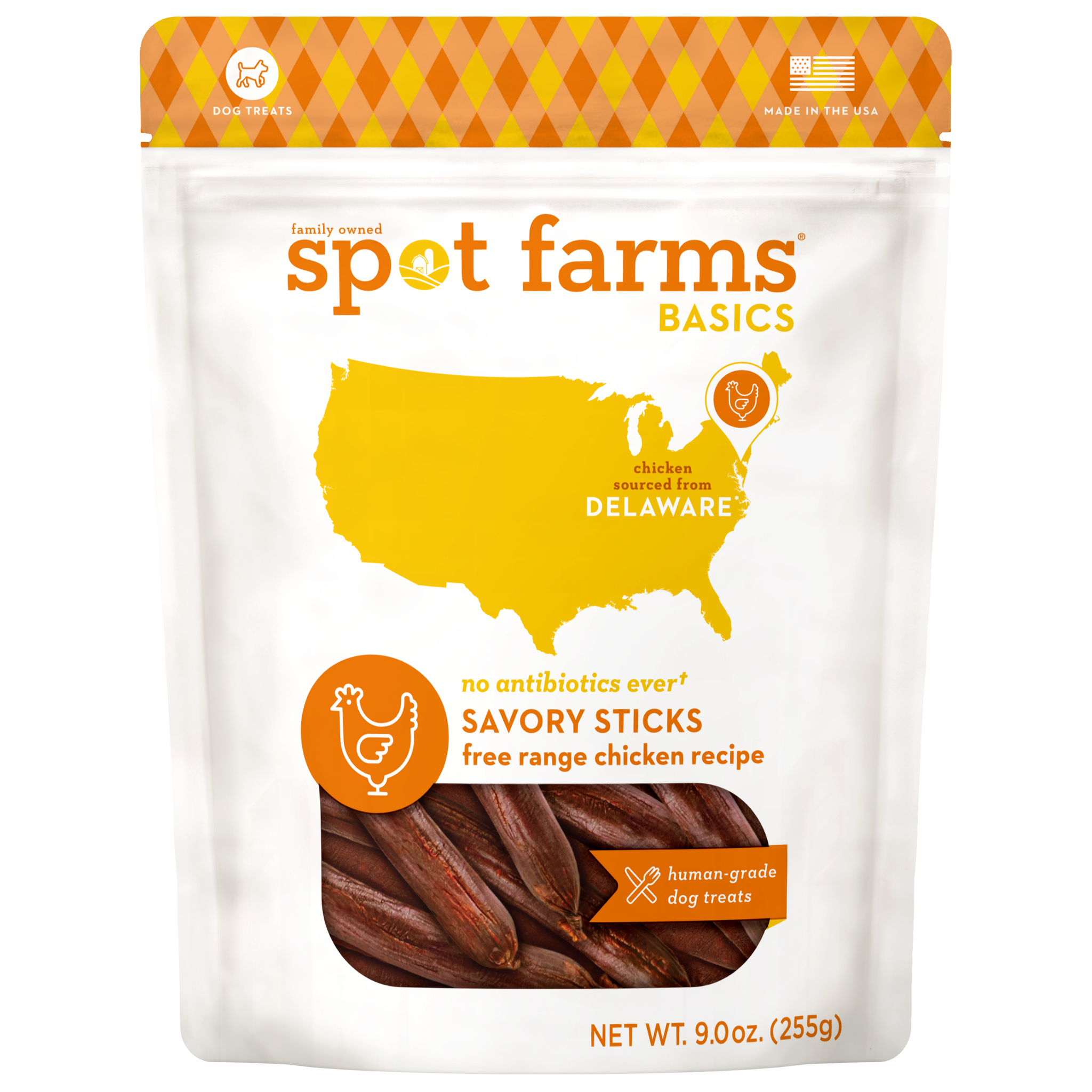 Spot Farms Grain Free Dog Treat Basic Stick Ckn 9OZ - Noah's Ark