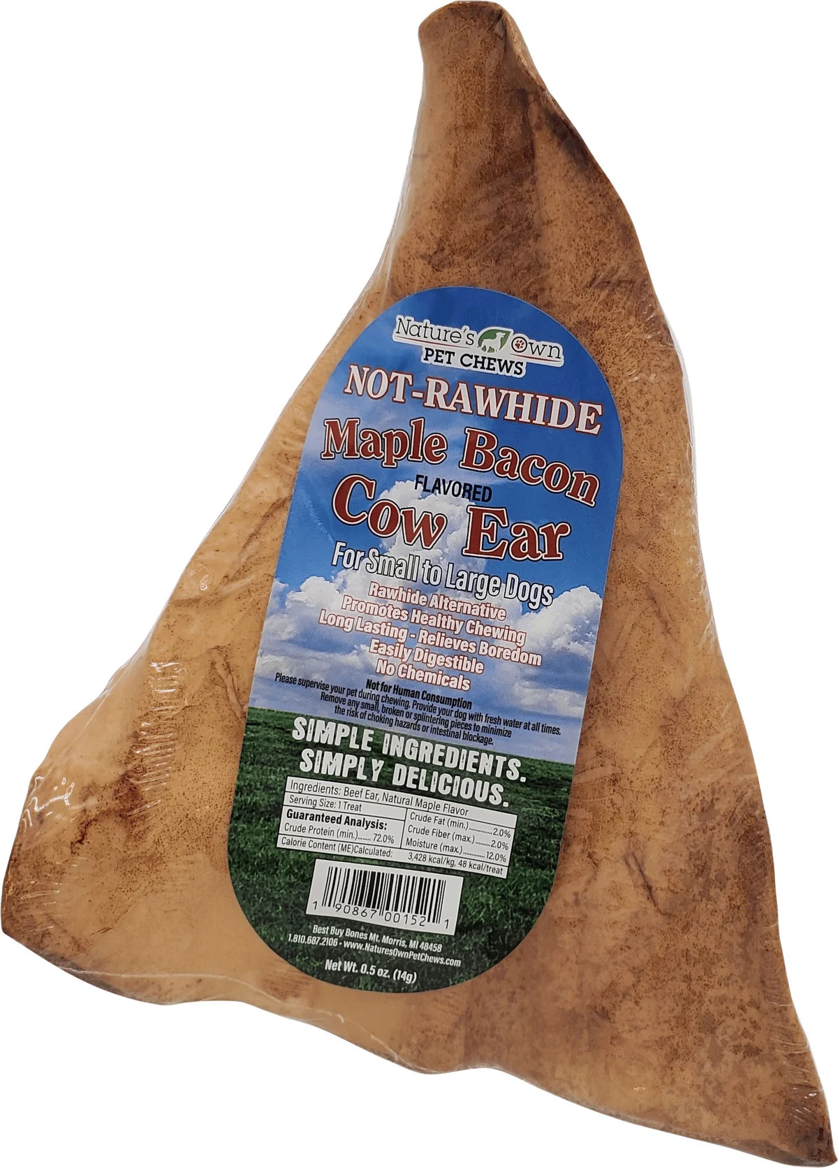 Nature's Own Maple Bacon Cow Ear - Noah's Ark