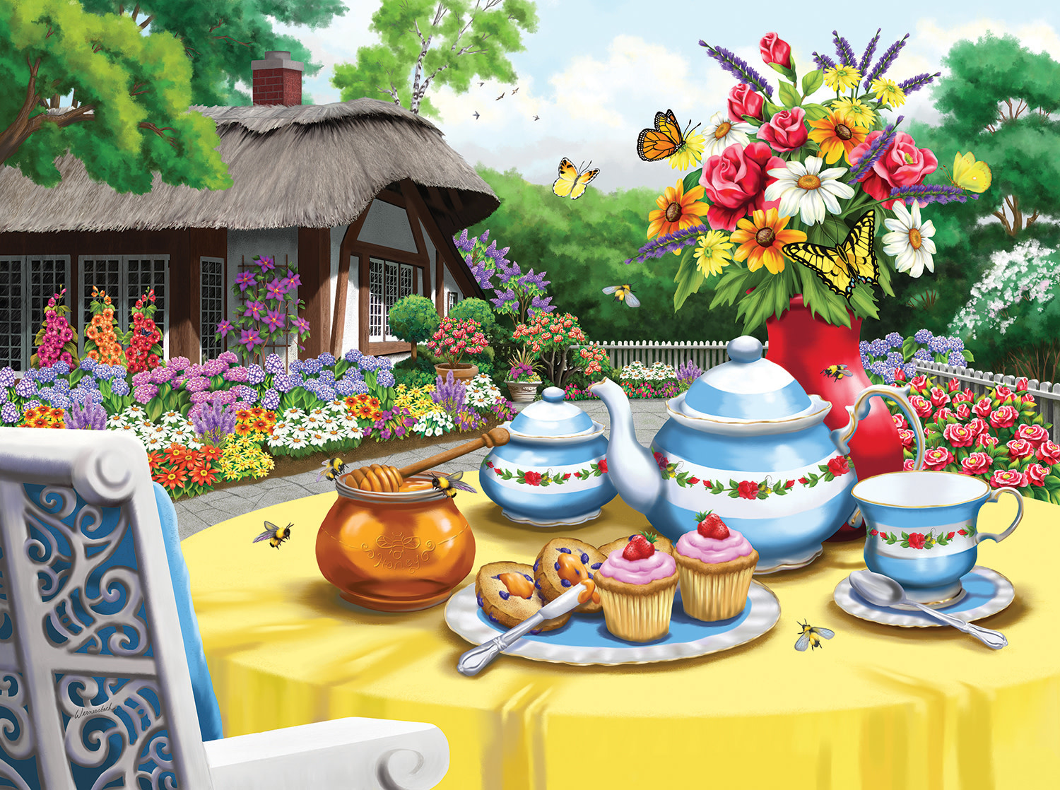 Sunsout Honey and Tea Puzzle 1000+ Large Pieces - Family Crests ...