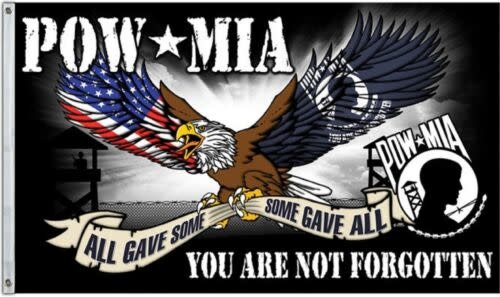 Flag - Military Defender POW MIA Eagle - Family Crests & Puzzled Etc