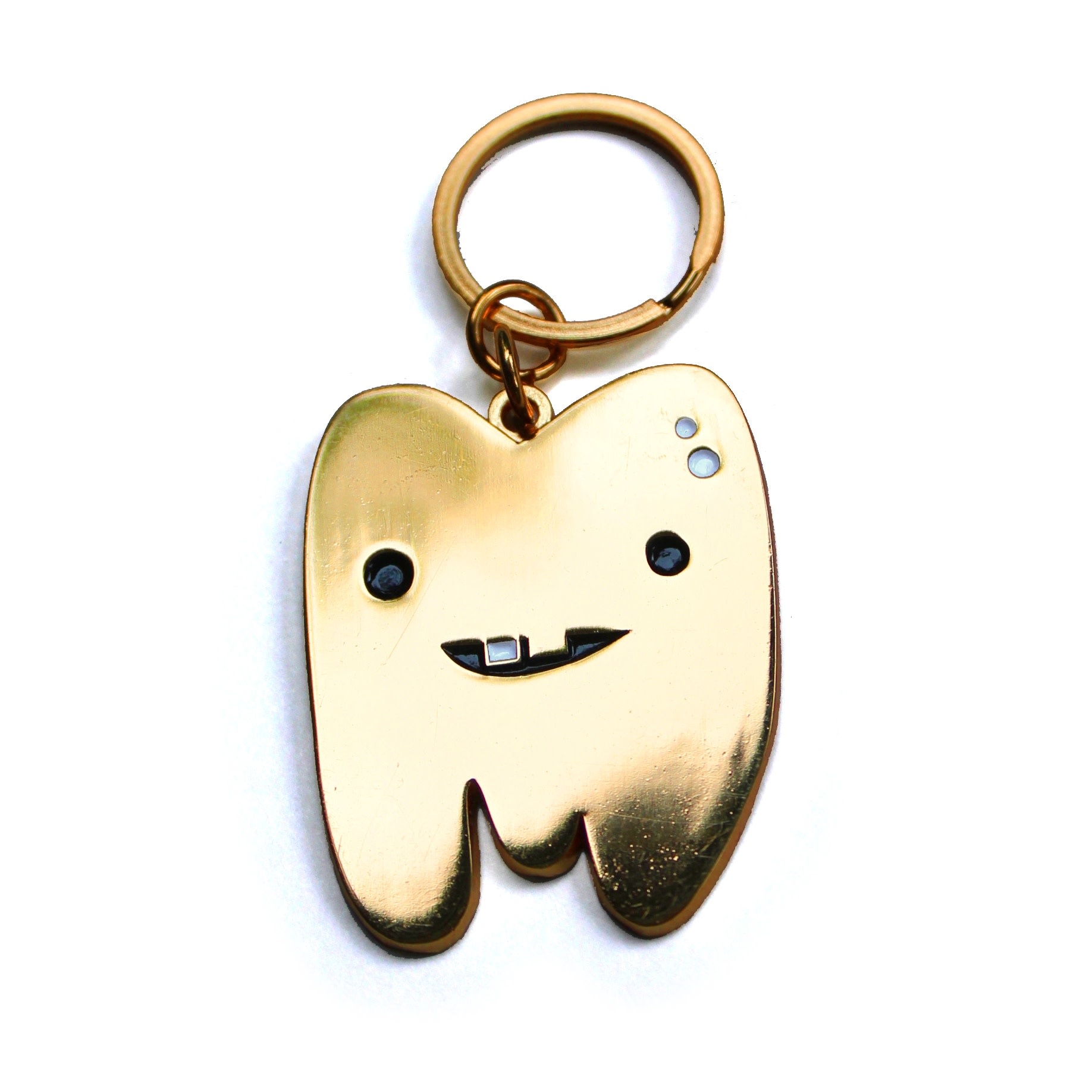 I Heart Guts Gold Tooth Keychain - Ziya Blue
