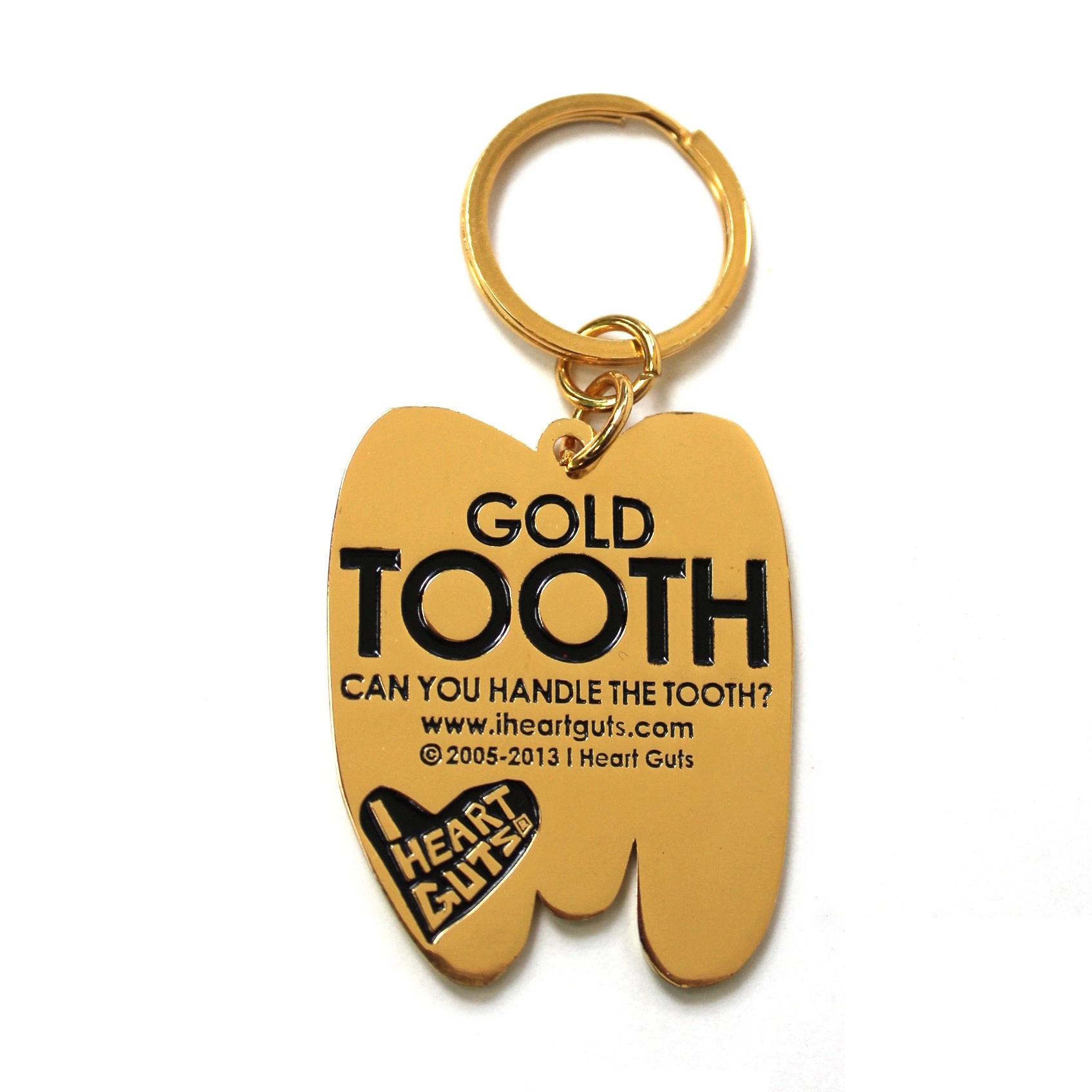 I Heart Guts Gold Tooth Keychain - Ziya Blue