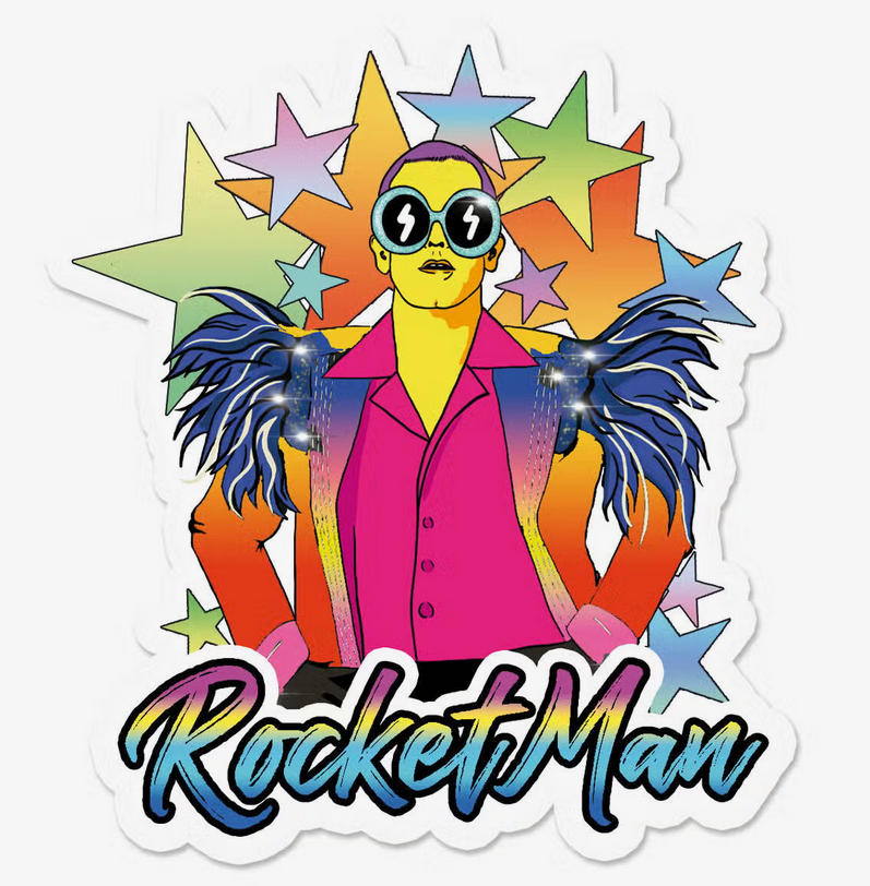 Rocket Man Vinyl Sticker - Ziya Blue