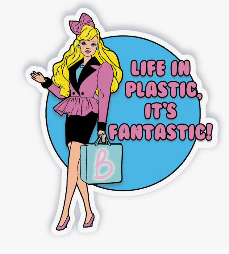 Life in Plastic Barbie Vinyl Sticker - Ziya Blue