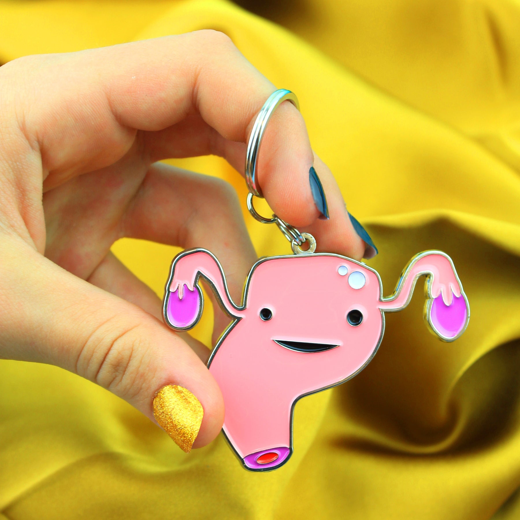 I Heart Guts Uterus Keychain - Ziya Blue