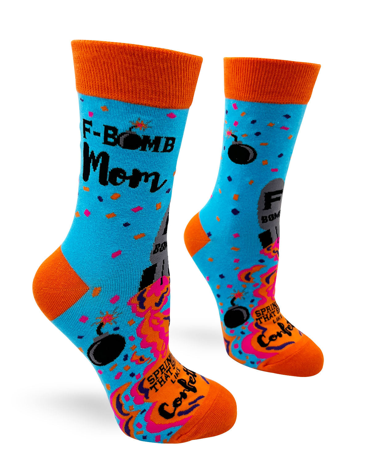F-Bomb Mom Crew Socks - Ziya Blue