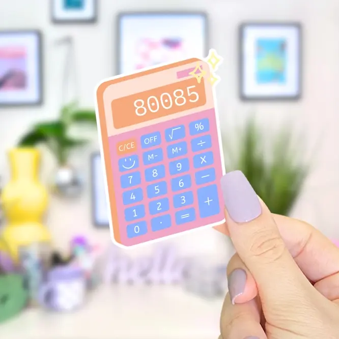 Funny Calculator Waterproof Sticker - Ziya Blue